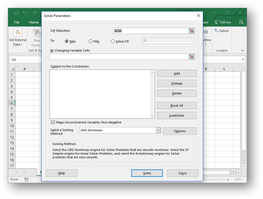 Microsoft Office Excel Solver Add-in and Prescriptive Analytics
